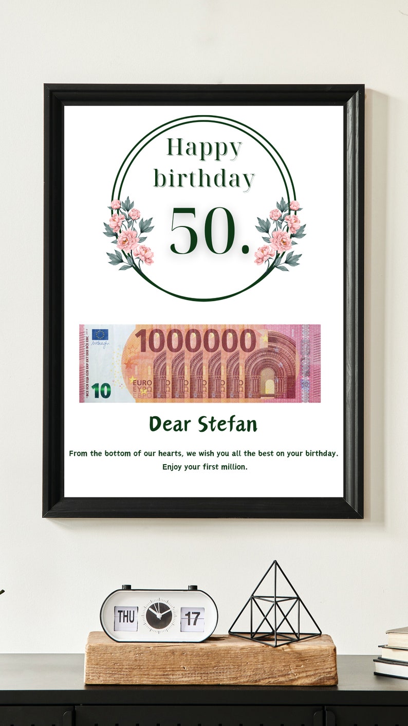 Cash Gift your First Million, Personalized Template Printout in PDF ...