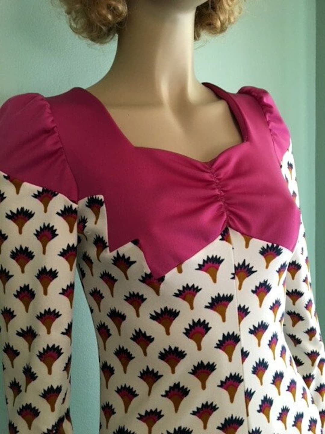 1972 Long-sleeved Mod Themed Prom Gown - Etsy