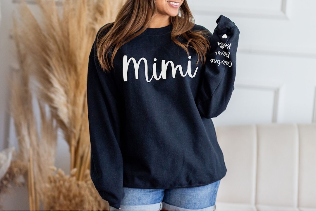 Custom Mimi Sweatshirt With Kids' Names on Sleeve, Personalized Mimi ...