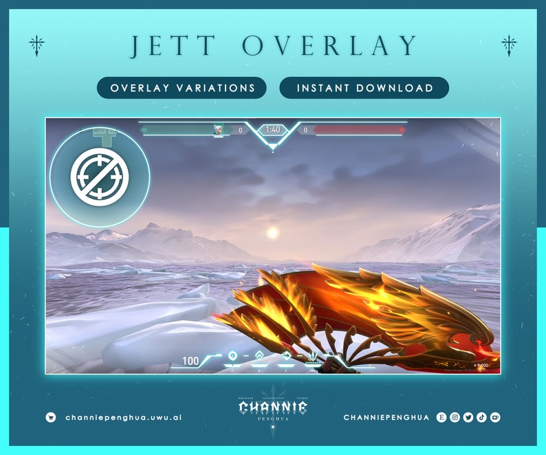 Valorant Overlay HUD — Jett Valorant — Map Cover — Stream Overlay for ...