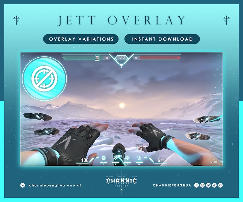 Valorant Overlay HUD Jett Valorant Map Cover Stream Overlay for Twitch ...