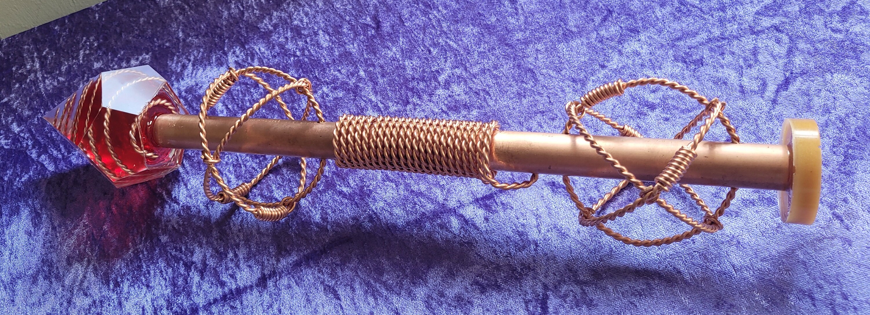 Tensor Copper Healing Device With a Obsidian Crystal Ball Wrapped in ...