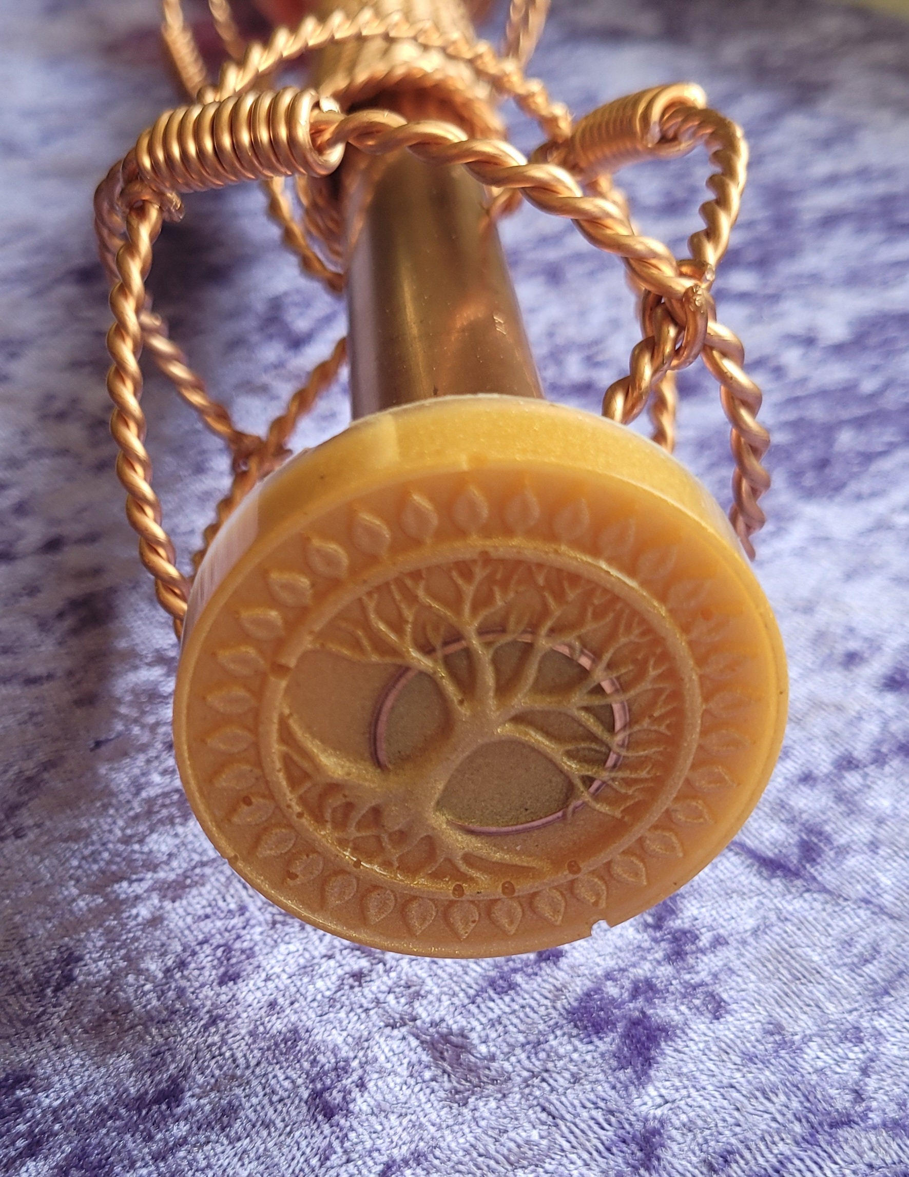 Tensor Copper Healing Device With a Obsidian Crystal Ball Wrapped in ...