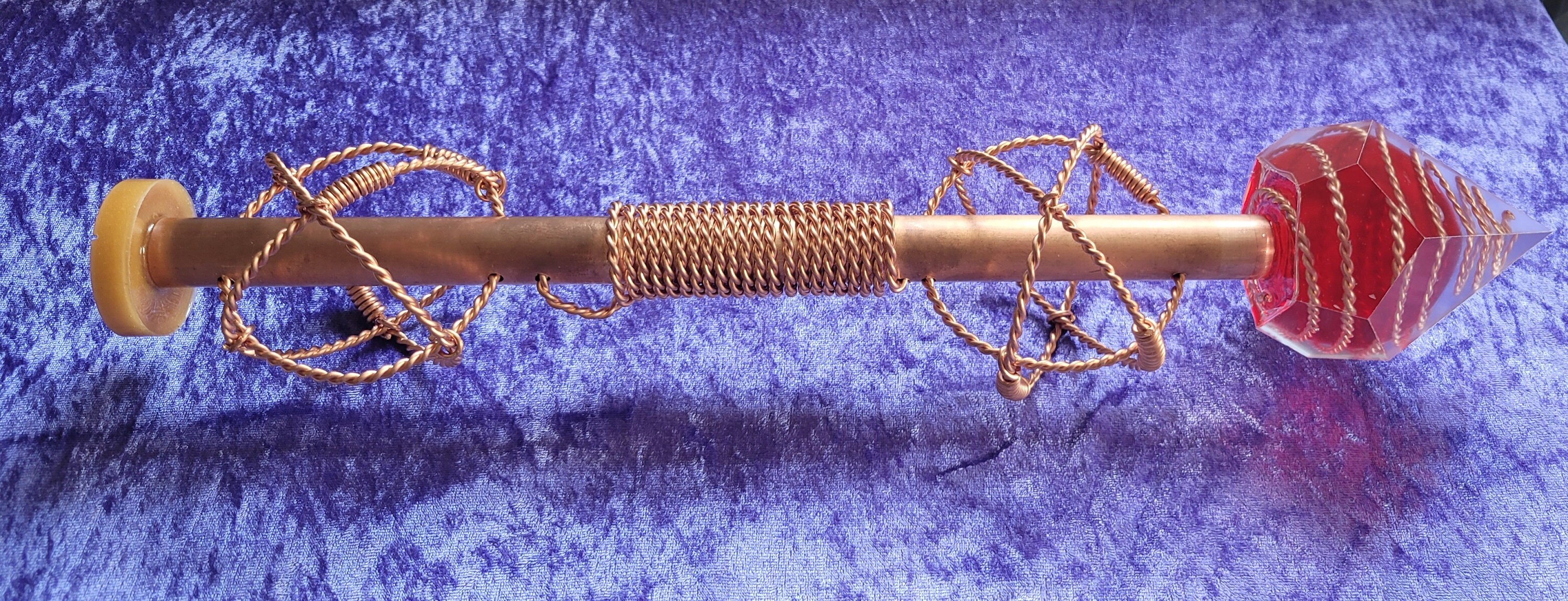 Tensor Copper Healing Device With a Obsidian Crystal Ball Wrapped in ...