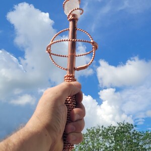 Copper Tensor Healing Wand With Quartz Crystal & 333mhz Cubit Wire - Etsy