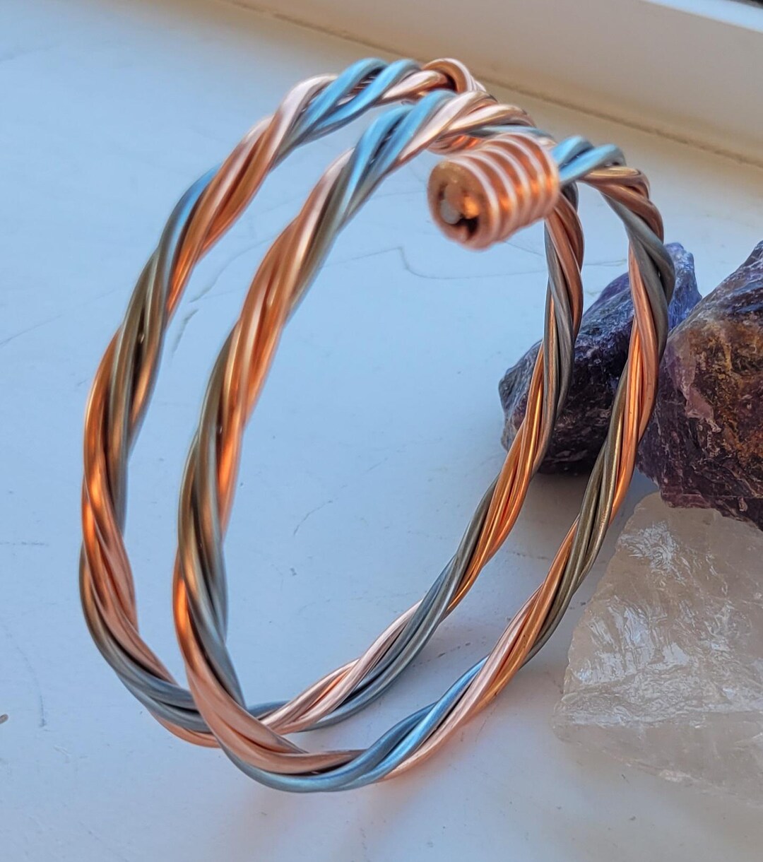 Copper and Zinc Mens Bangle Bracelet Made to a Half a 333mhz Tensor ...