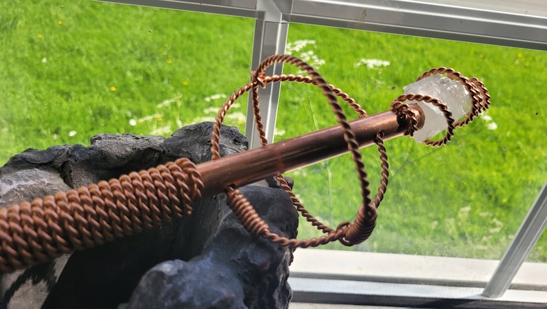 Copper Tensor Healing Wand With Quartz Crystal & 333mhz Cubit Wire - Etsy