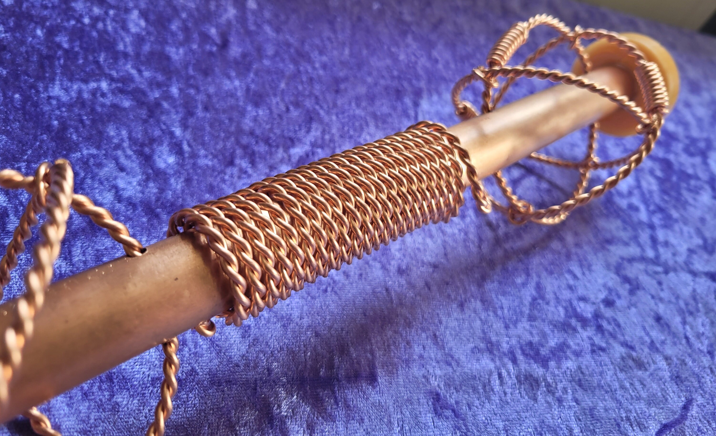 Tensor Copper Healing Device With a Obsidian Crystal Ball Wrapped in ...