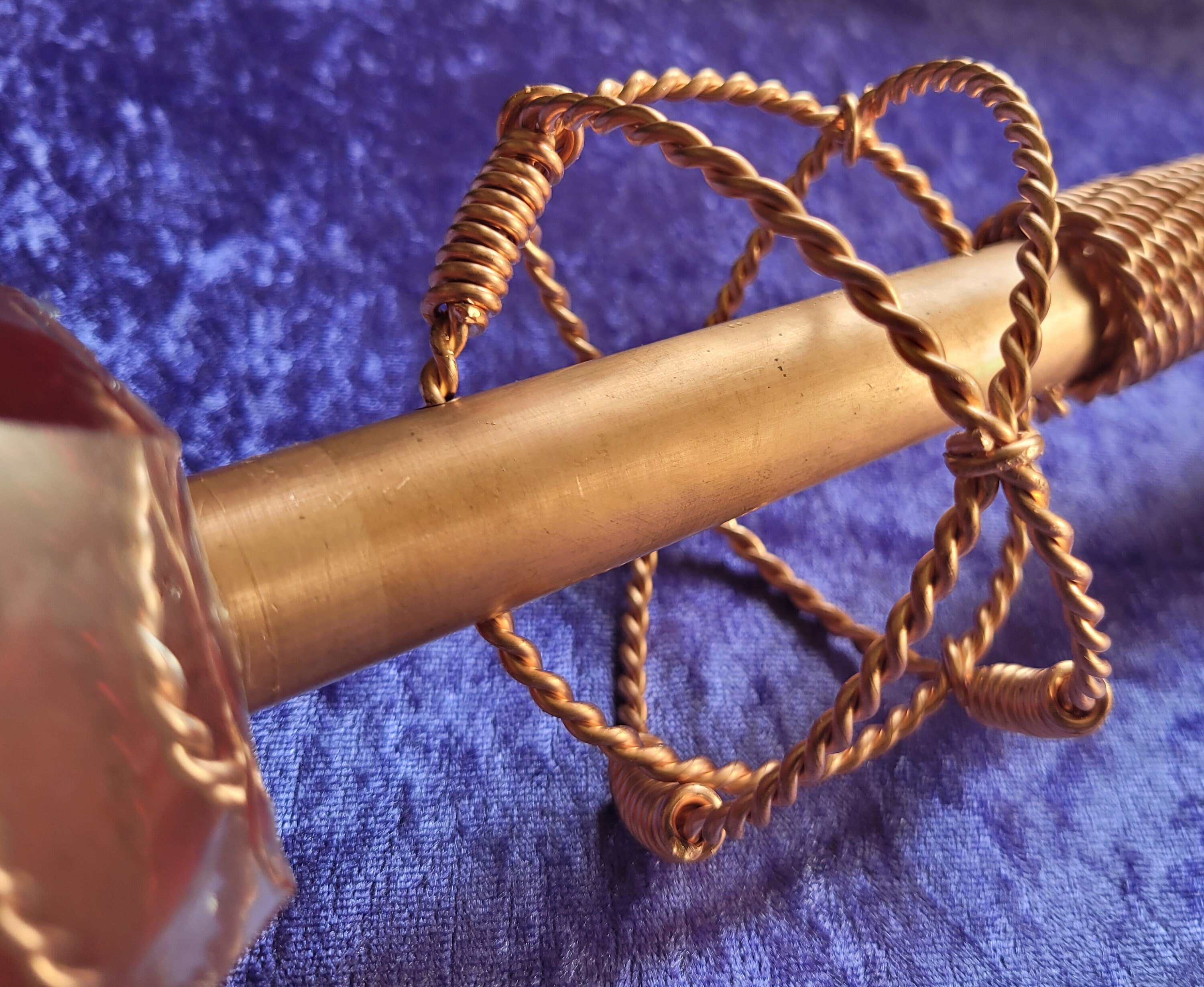 Tensor Copper Healing Device With a Obsidian Crystal Ball Wrapped in ...