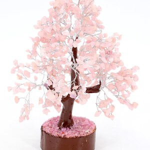 Rose Quartz Gem Tree, Healing Tree of Life With Crystals, Chakra Energy ...
