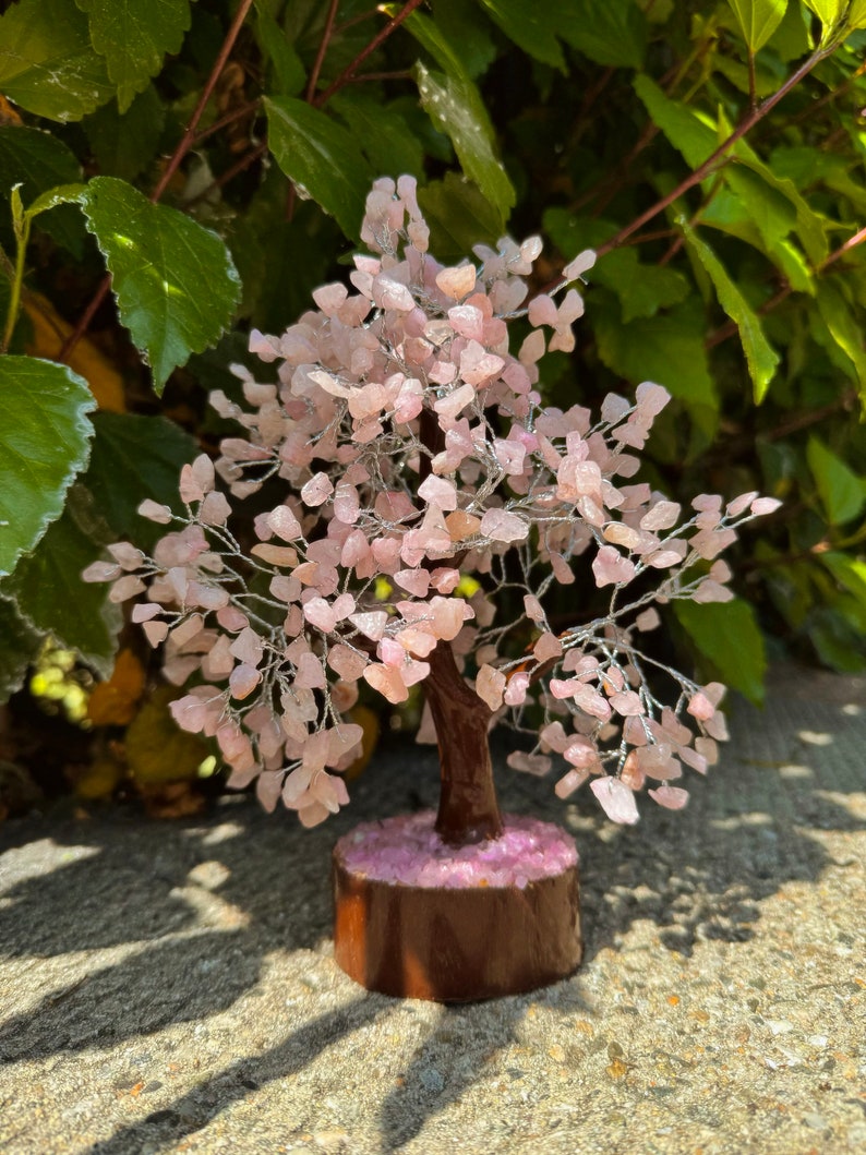 Rose Quartz Gem Tree, Healing Tree of Life With Crystals, Chakra Energy ...