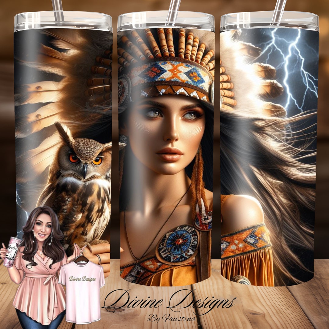 Native American Princess Tumbler Wrap, 20 Oz, Sublimation Design (PNG ...