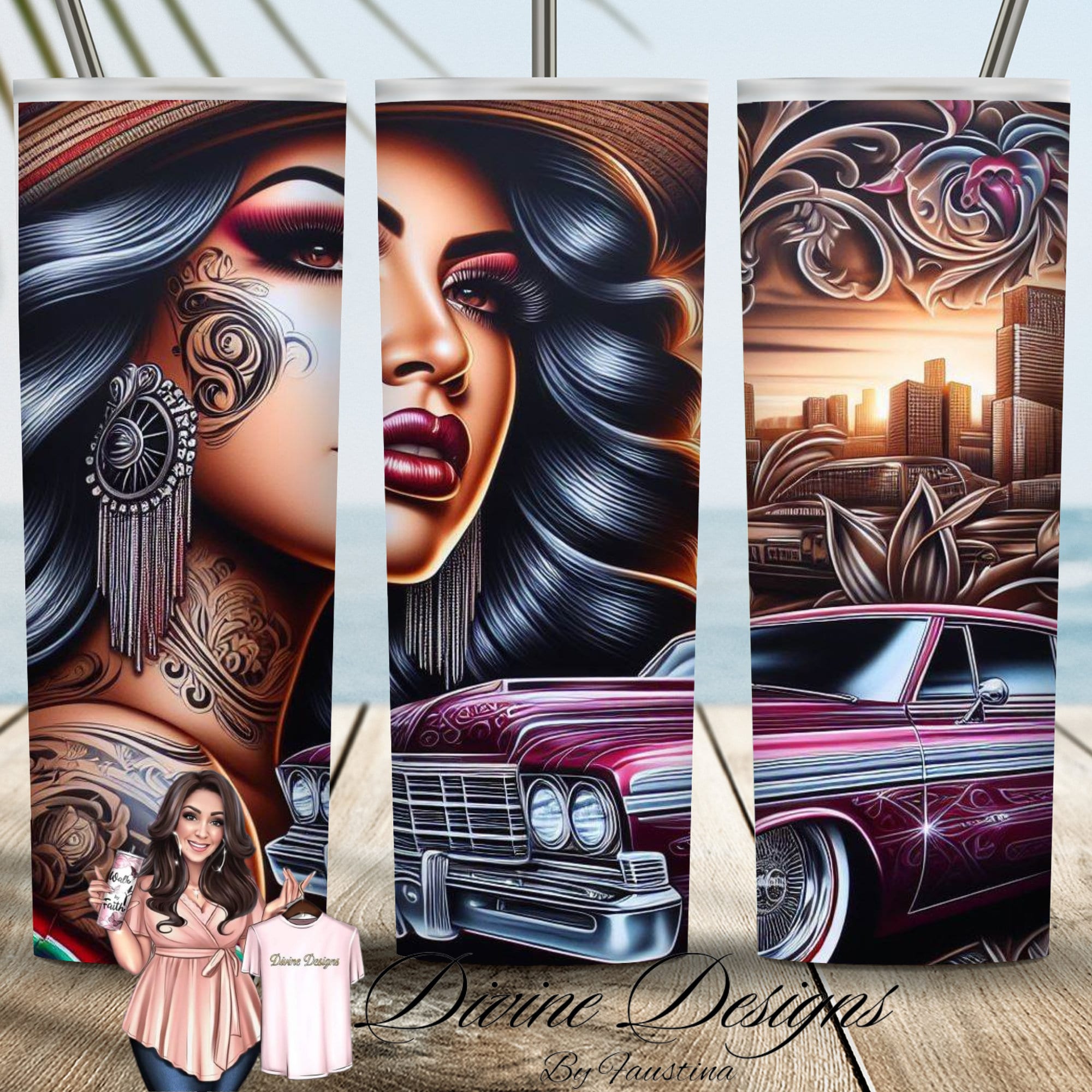 Cinco De Mayo Lowrider 20 Oz Skinny Tumbler Wrap Sublimation Design ...