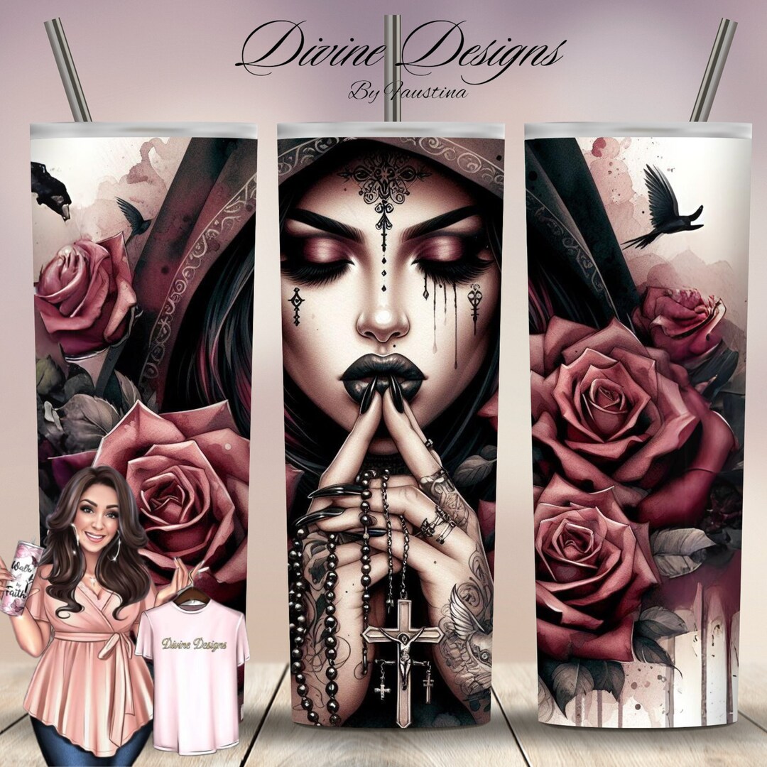Gothic Art 20 Oz Skinny Tumbler Wrap Sublimation Design, Straight ...
