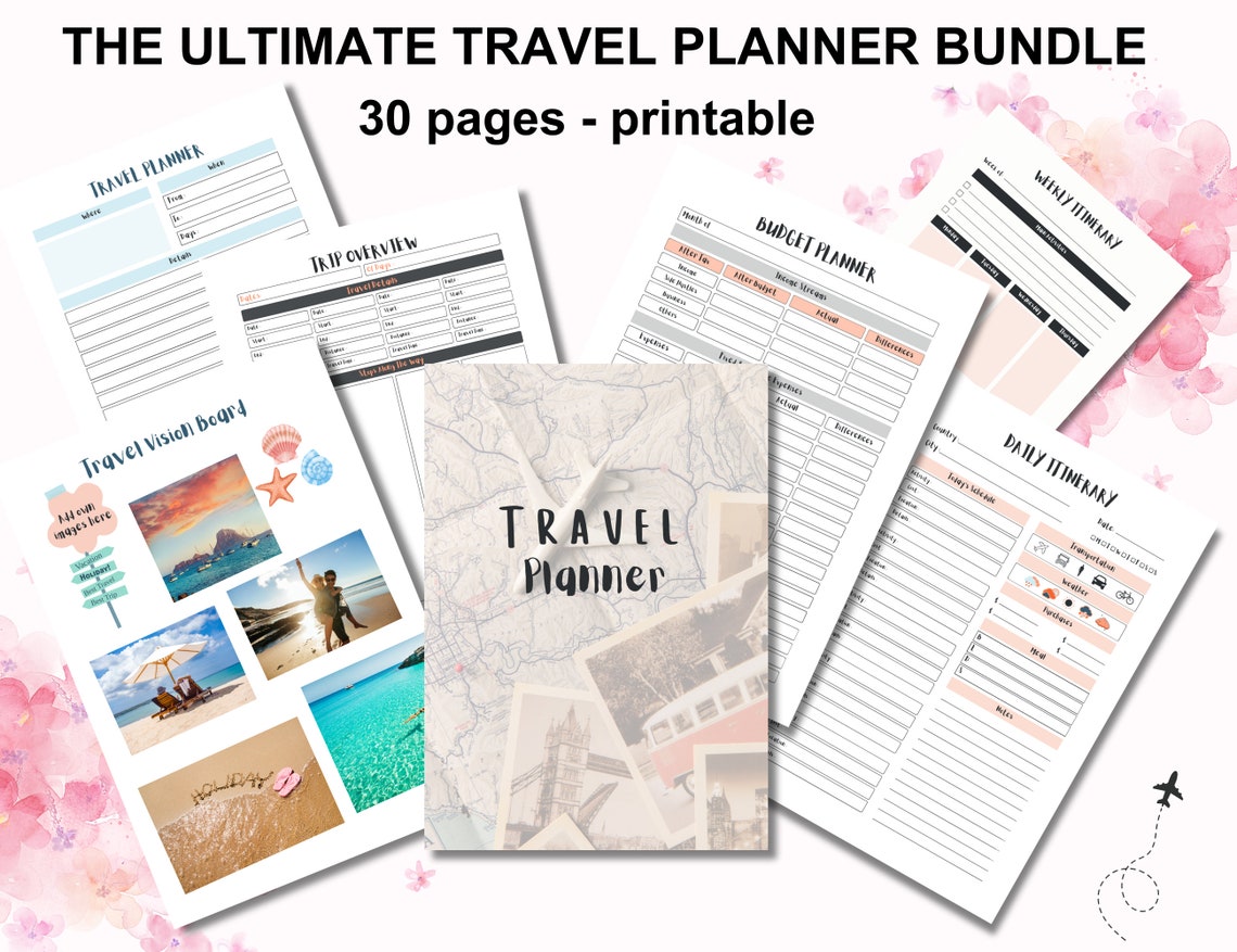 Ultimate Travel Planner Bundle: Digital Trip Organizer With Printable ...
