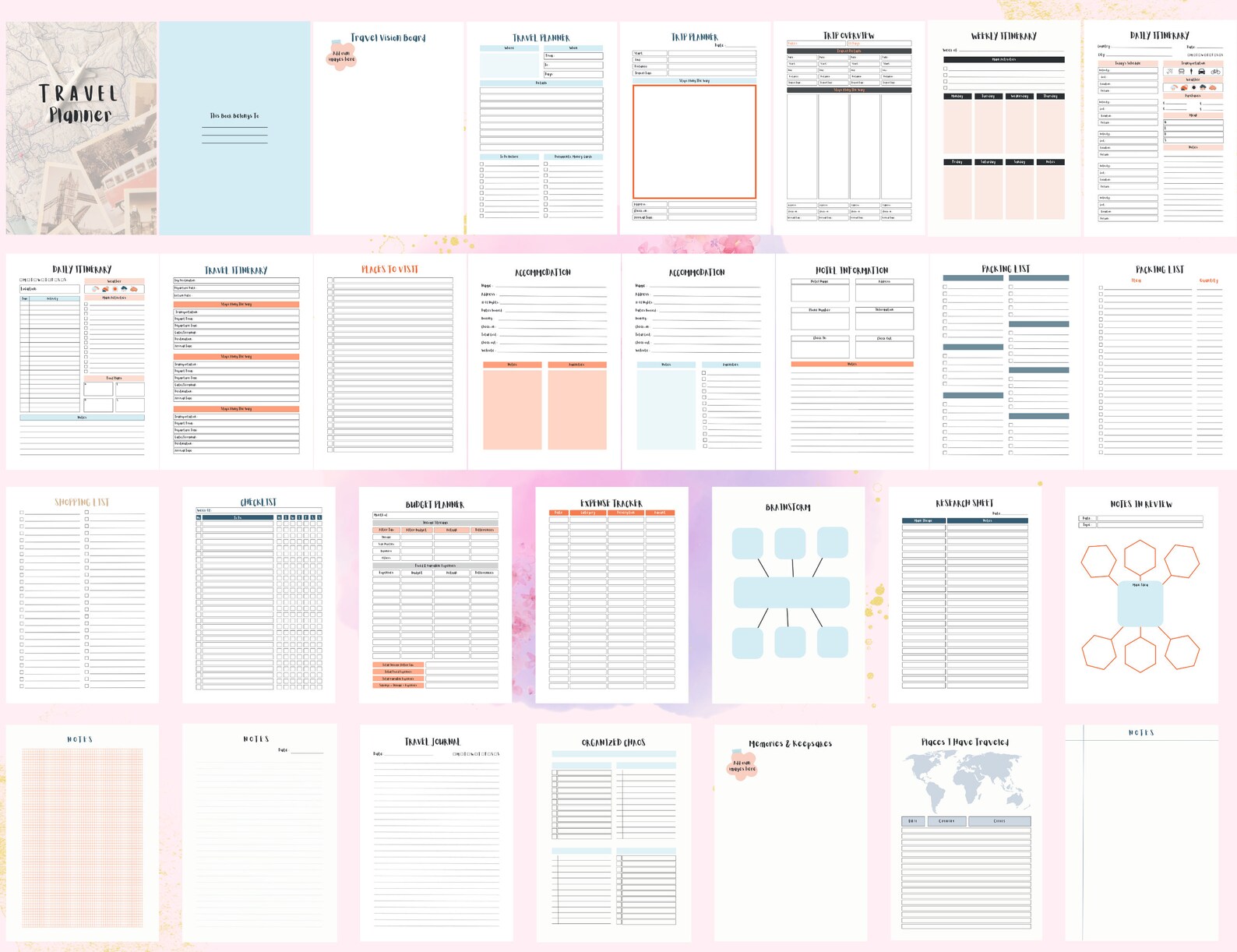 Ultimate Travel Planner Bundle: Digital Trip Organizer With Printable ...