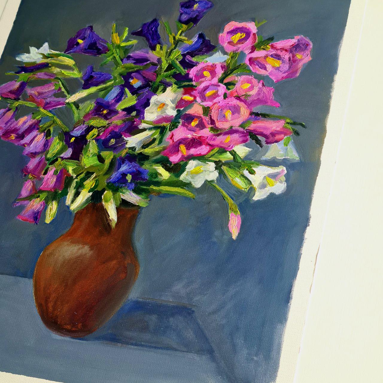Bouquet of Bells Oil Painting Bells Original Artistic Wall Art 16x12 ...