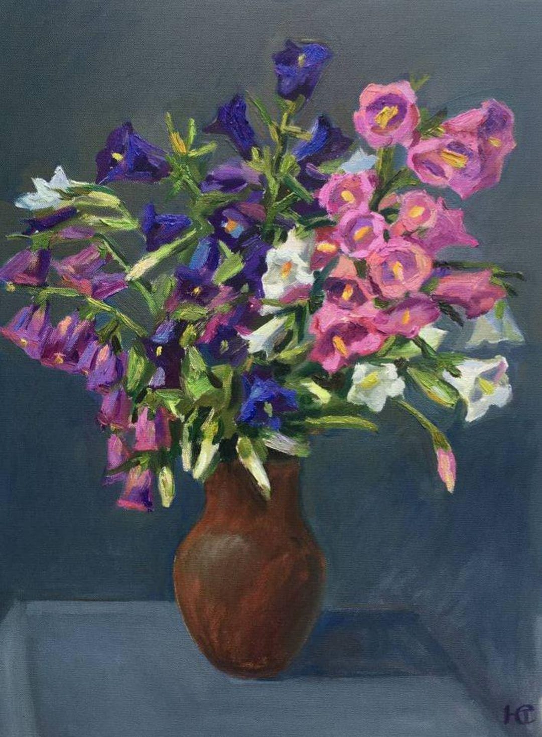 Bouquet of Bells Oil Painting Bells Original Artistic Wall Art 16x12 ...