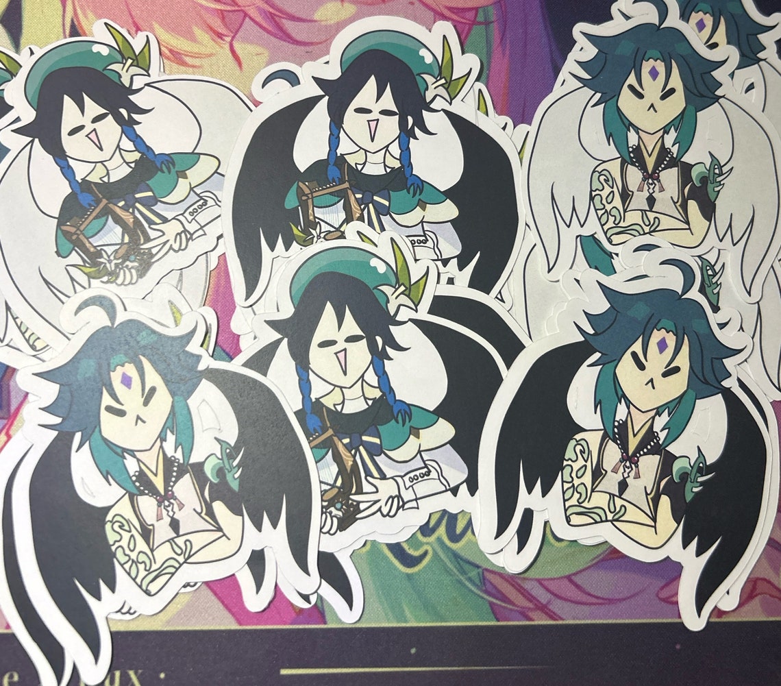 Genshin Impact Xiao and Venti Angel and Devil Matte Stickers - Etsy
