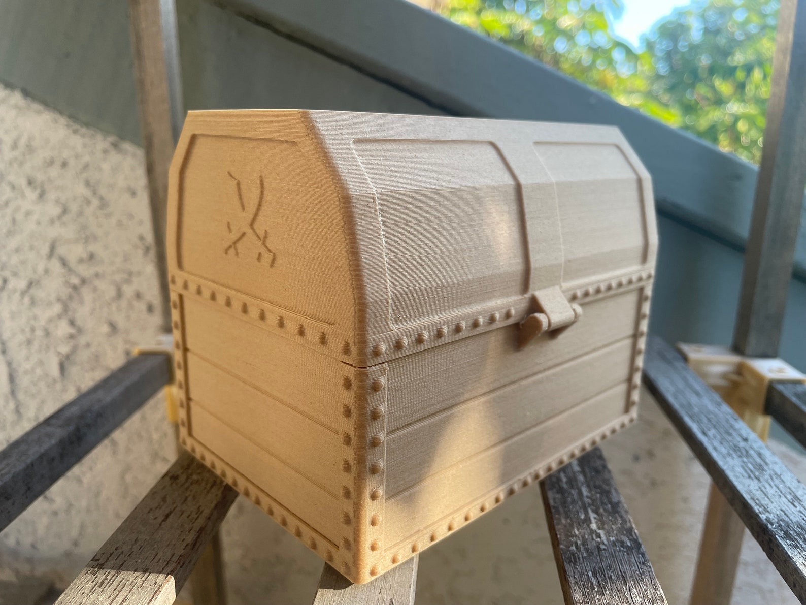 Wooden Treasure Chest Dice Box - Original Storage Vault - Pirate Themed ...