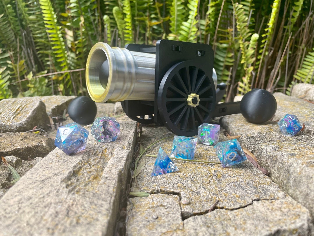 Original Cannon Dice Roller With Rolling Wheels and Functional, Spring ...