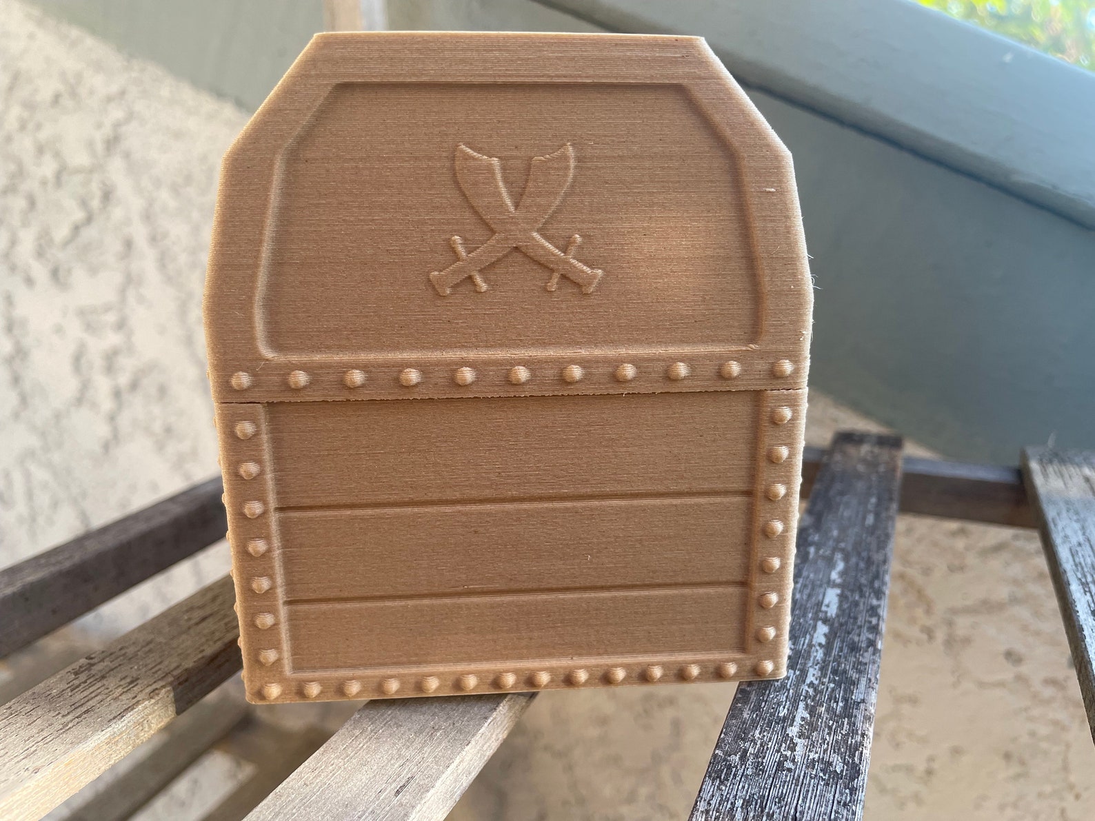 Wooden Treasure Chest Dice Box - Original Storage Vault - Pirate Themed ...