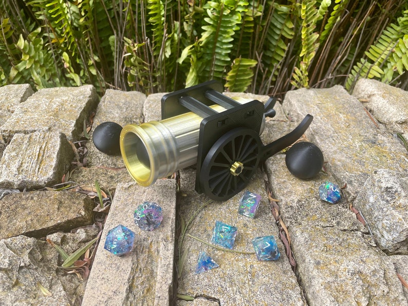 Original Cannon Dice Roller With Rolling Wheels and Functional, Spring ...