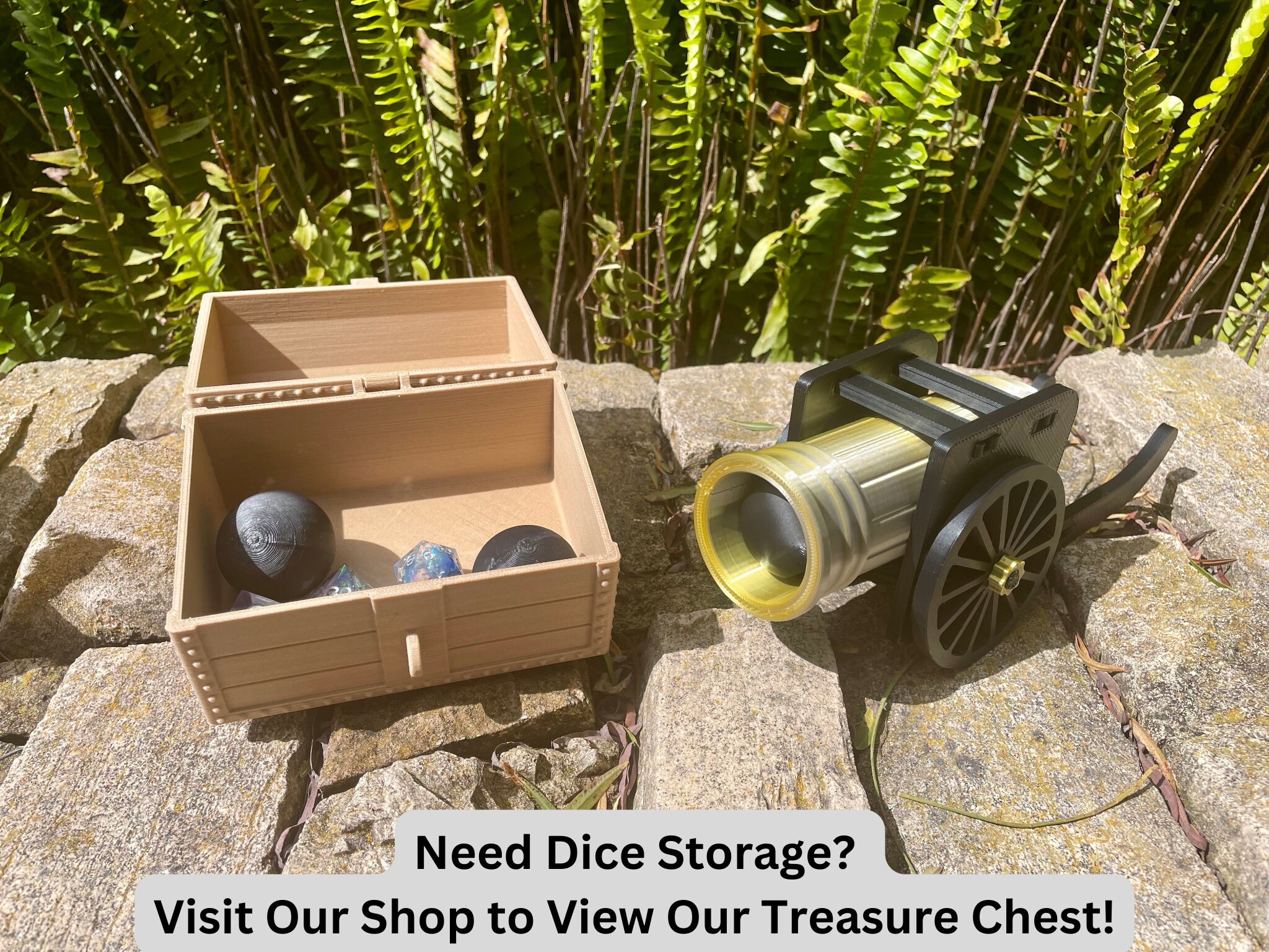 Original Cannon Dice Roller With Rolling Wheels and Functional, Spring ...