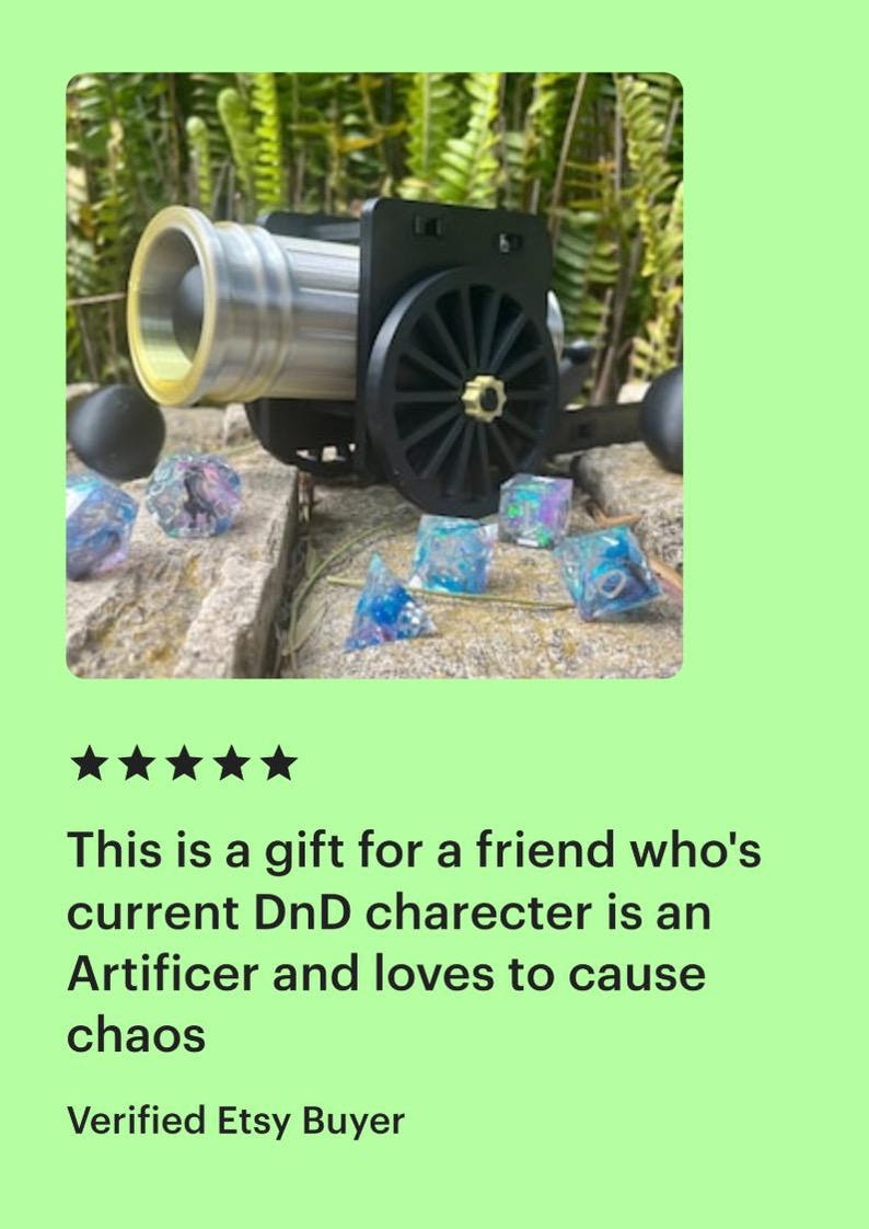 Original Cannon Dice Roller With Rolling Wheels and Functional, Spring ...