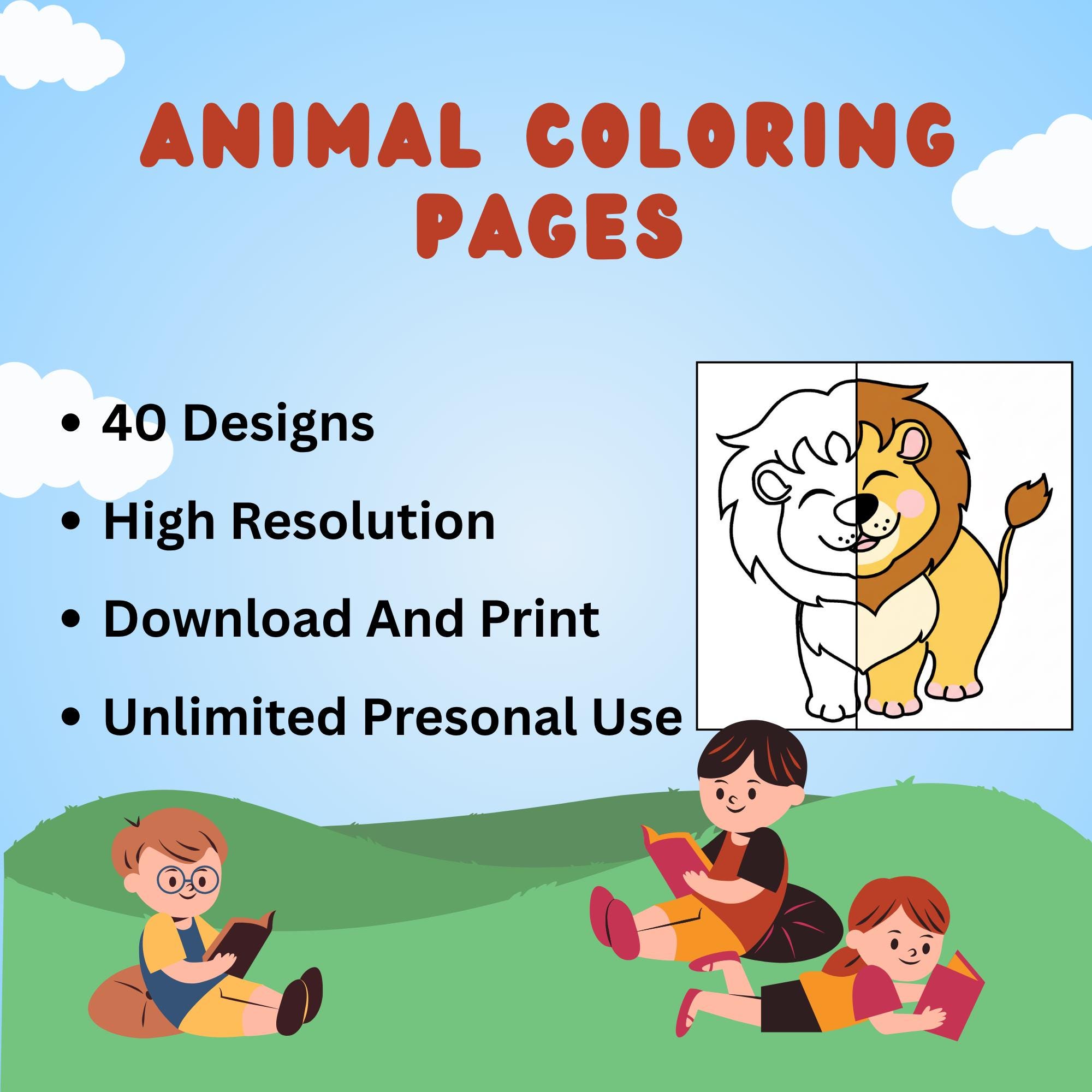 Animal Coloring Pages for Toddlers: Homeschool Kindergarten Activity ...