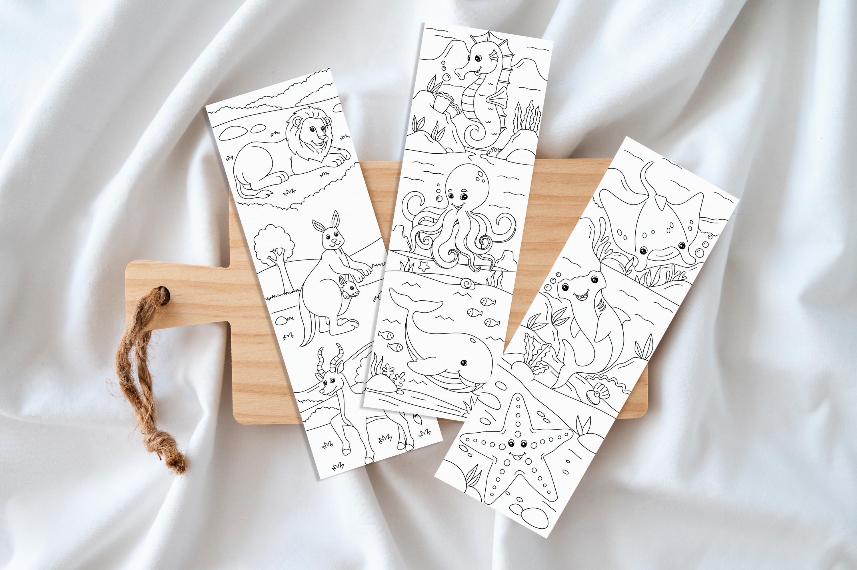 Coloring Bookmarks for Kids: Printable Bookmark Set (PDF) - Etsy