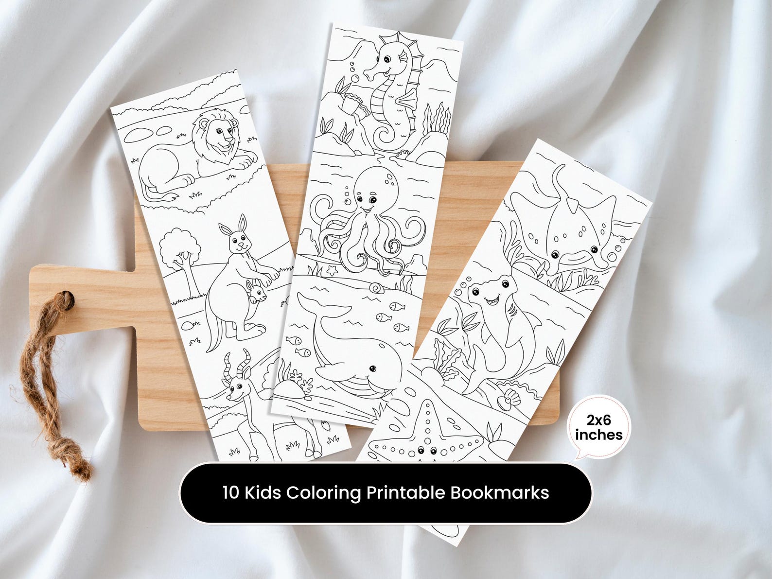 Coloring Bookmarks for Kids: Printable Bookmark Set (PDF) - Etsy