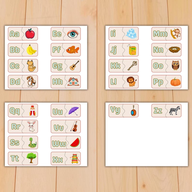 Alphabet Matching Activity | ABC Letter Matching Cards for Kids - Etsy