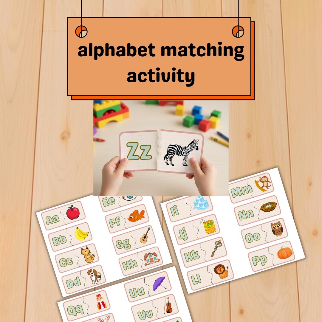 Alphabet Matching Activity | ABC Letter Matching Cards for Kids - Etsy