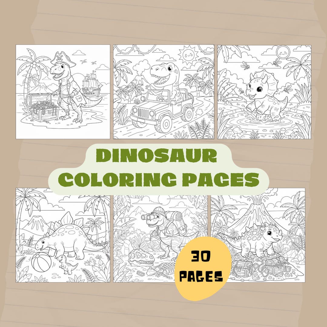 Bold and Easy Dinosaur Coloring Pages for Kids, Toddler, Preschool ...