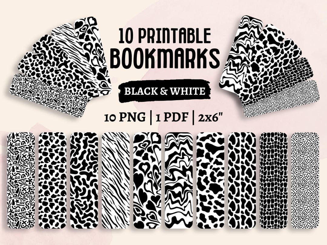 Black and White Printable Bookmarks | Minimalist Reading Tracker ...