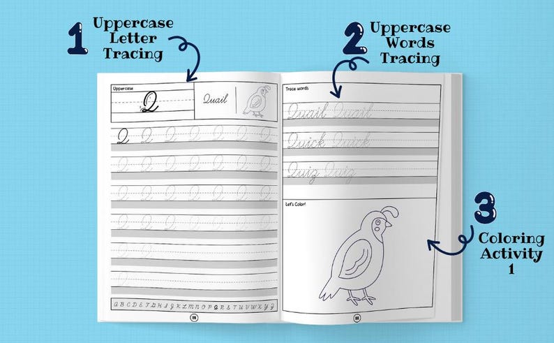 Cursive Handwriting Workbook: Tracing, Coloring, Riddles, Word Search ...