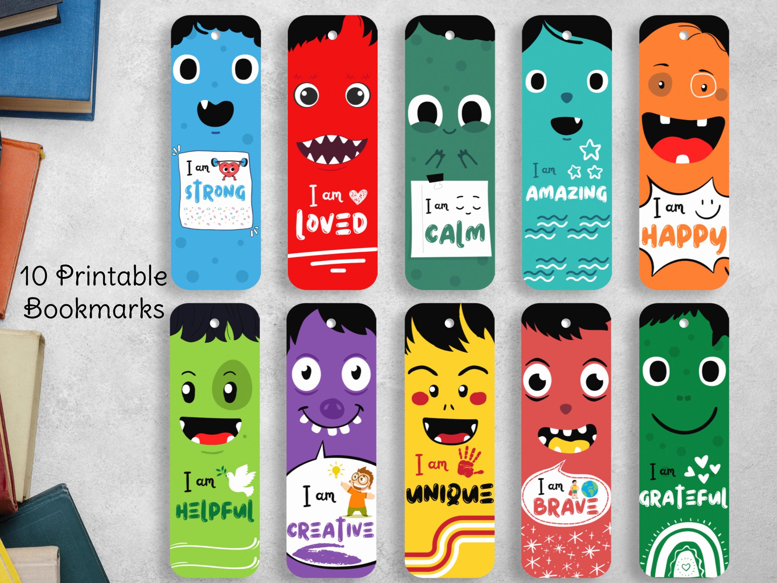 Printable Affirmation Bookmarks for Kids: Positive Quotes, Mindfulness ...
