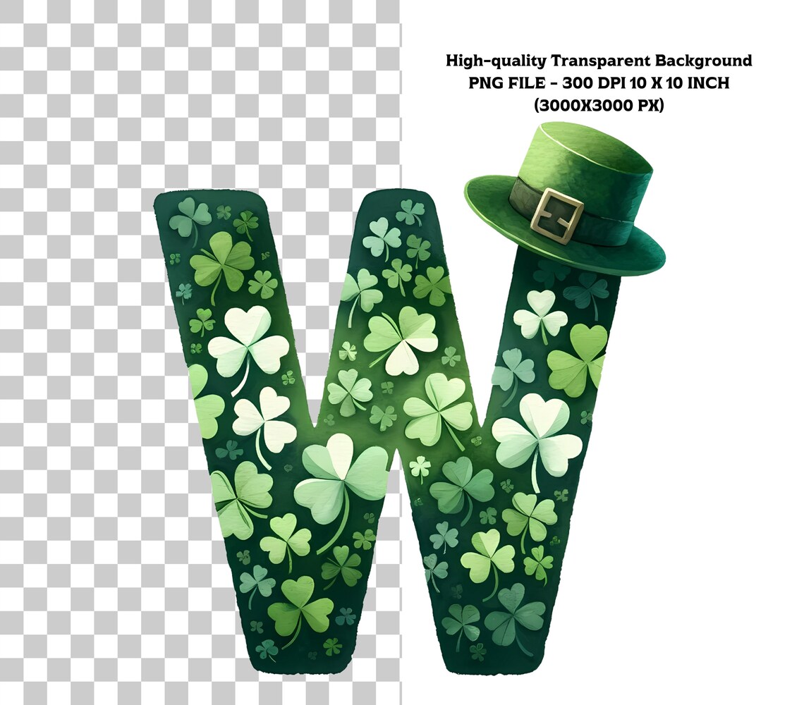 St Patrick's Alphabet Clipart PNG Sublimation, Watercolor St Patrick's ...