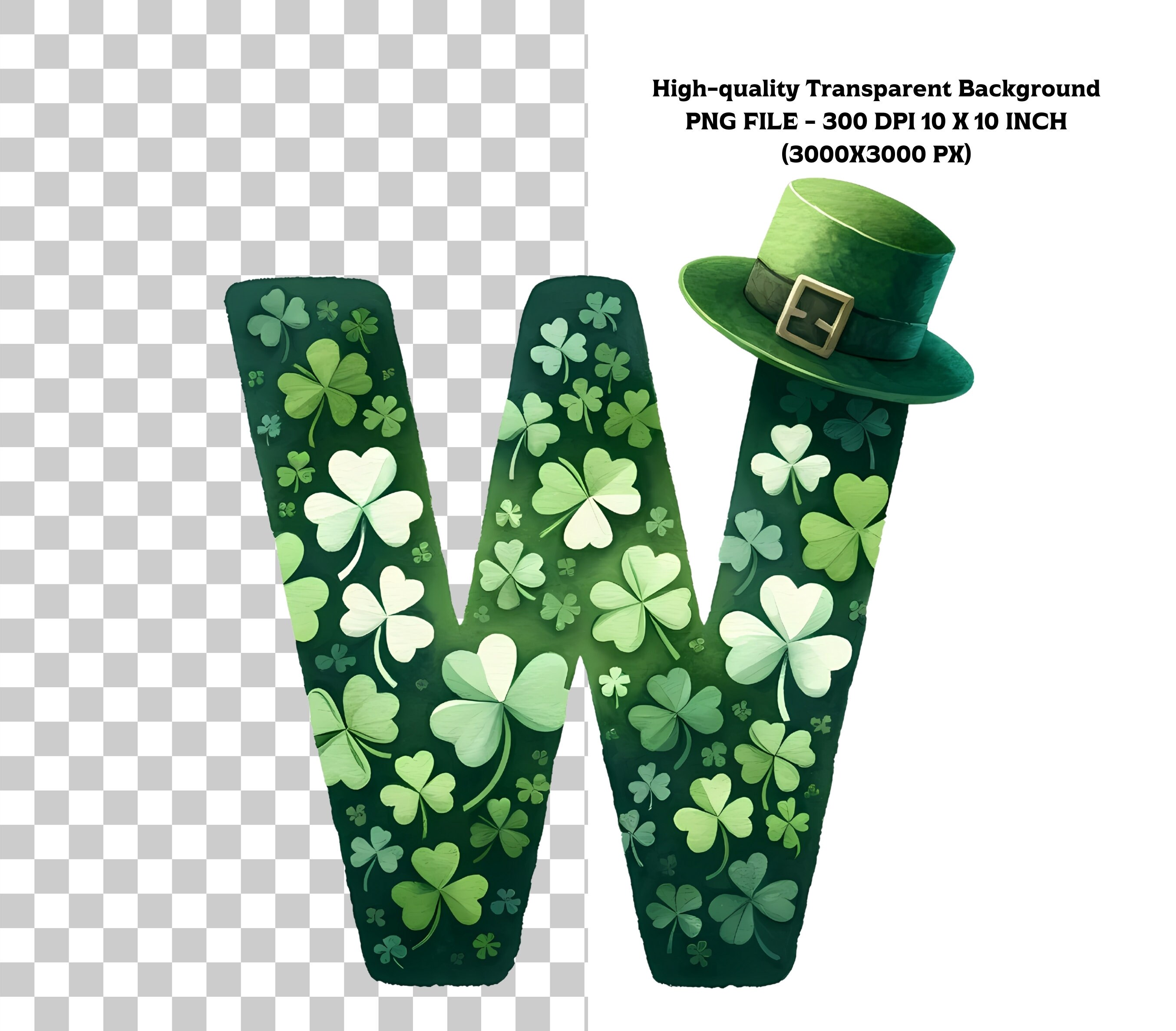 St Patrick's Alphabet Clipart PNG Sublimation, Watercolor St Patrick's ...