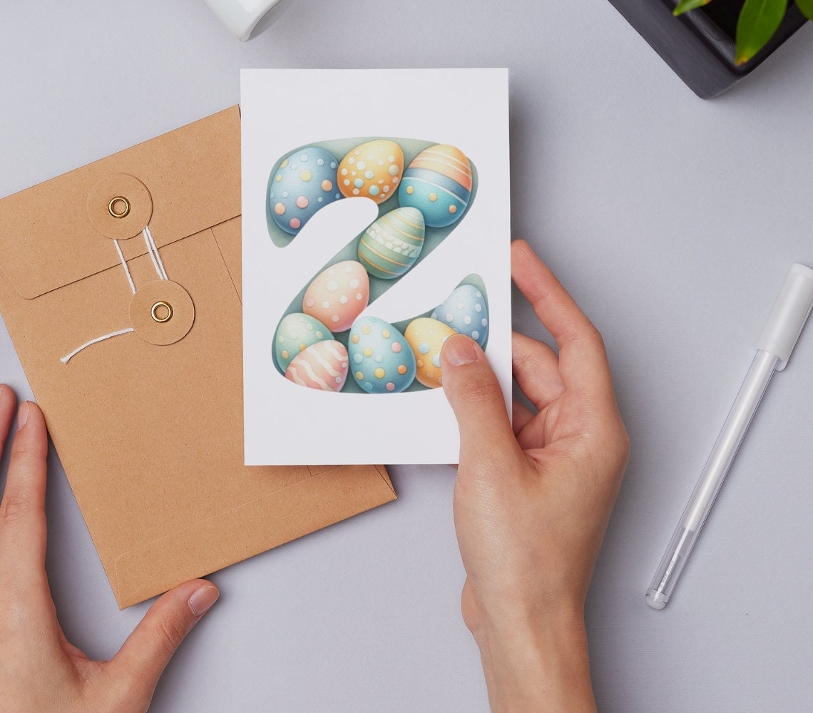 40 Alphabet Easter Eggs Clipart Bundle, Easter Clipart, Alphabet Easter ...