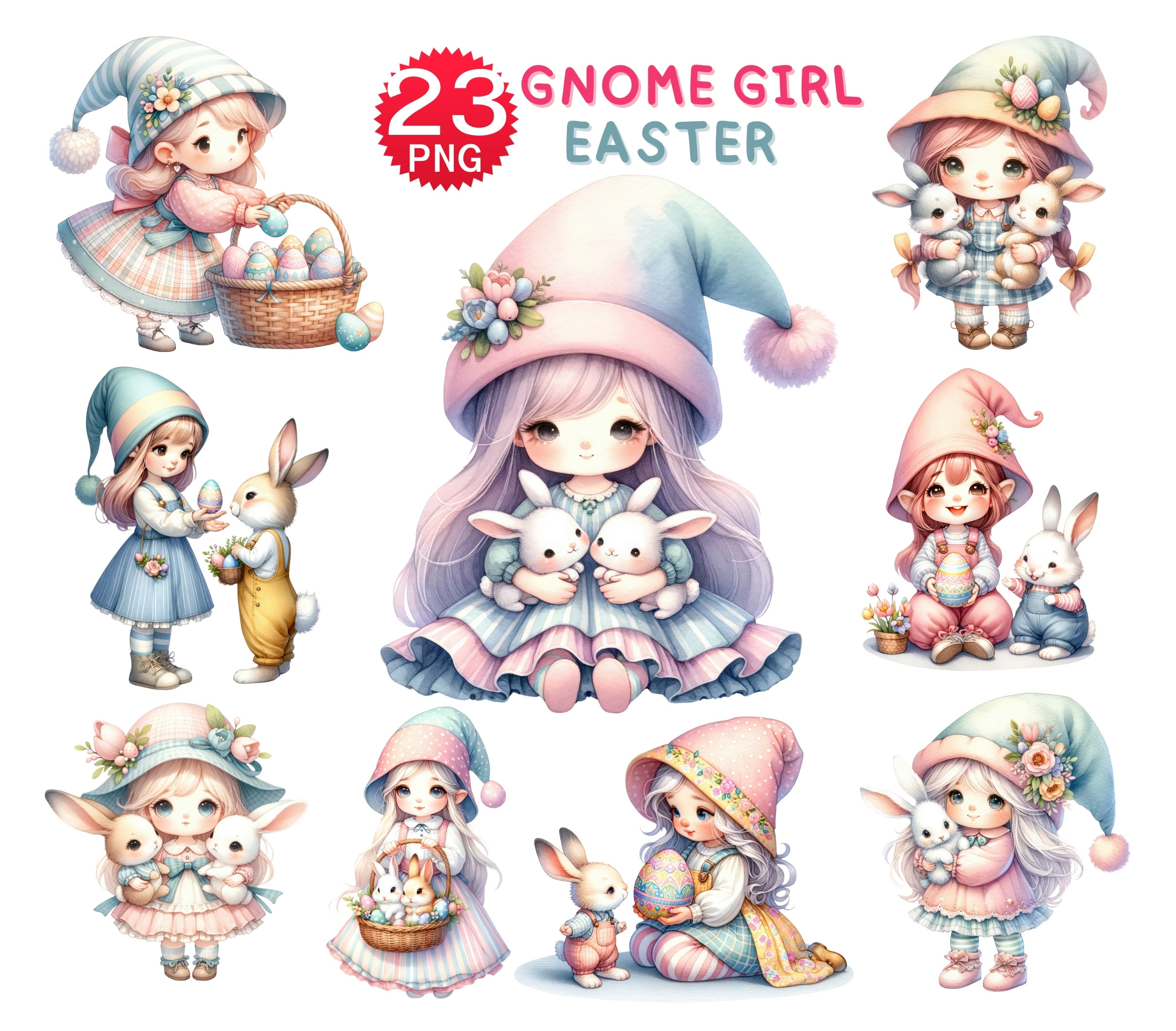 Cute Easter Gnome Clipart PNG 23 PNG Images, Gnome Girl Easter Clipart ...