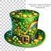 32 PNG, Watercolor Leprechaun Hat, Emerald Hat Clipart Bundle, Green ...