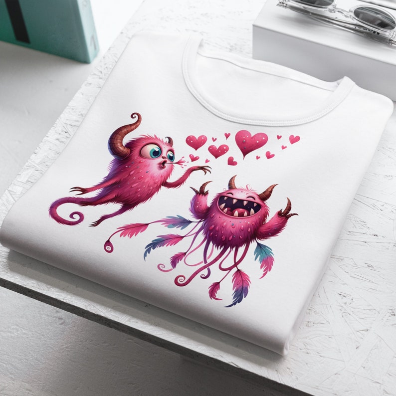 Cute Cartoon Valentine Monsters Clipart, 45 PNG, Valentine Day Clipart ...