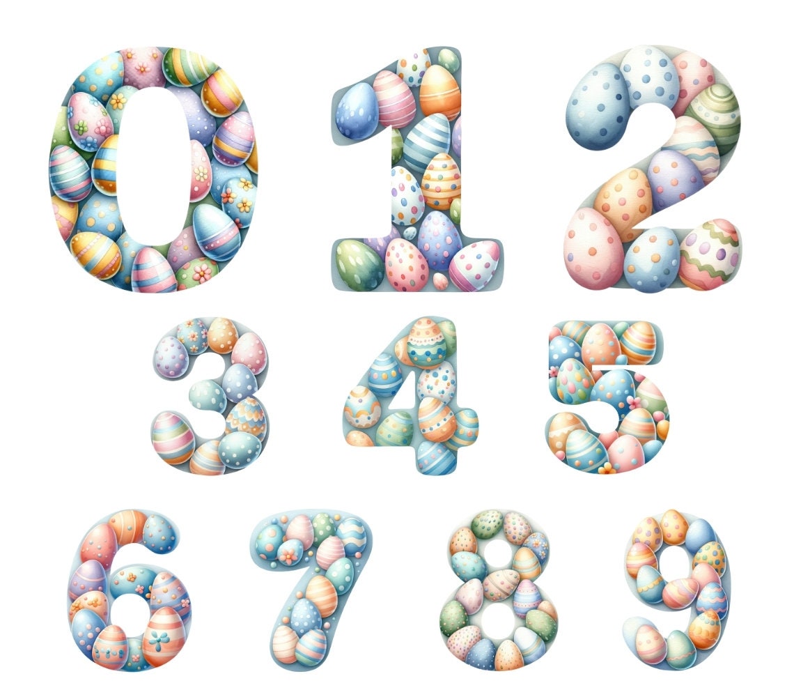 40 Alphabet Easter Eggs Clipart Bundle, Easter Clipart, Alphabet Easter ...