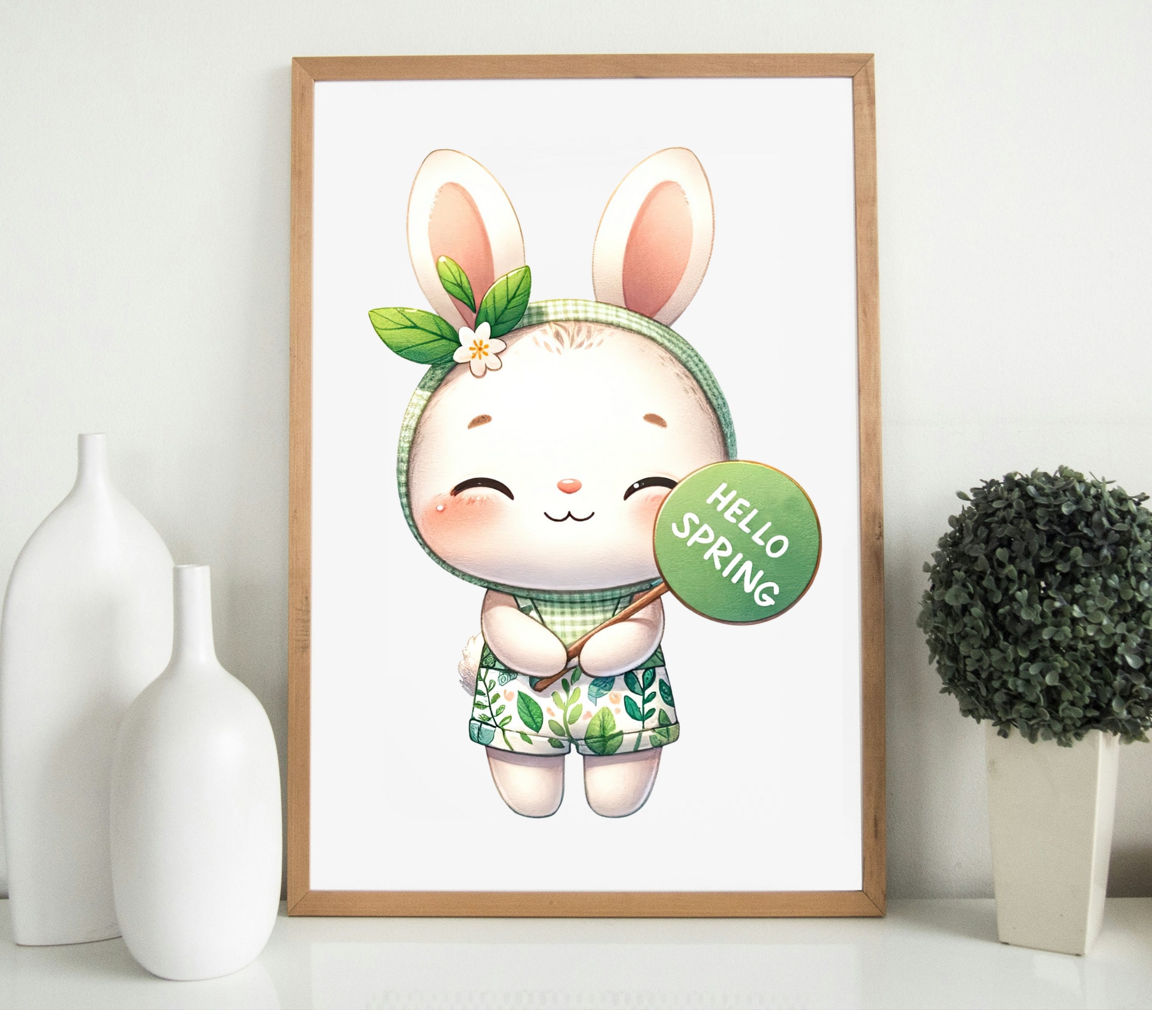 Bunny Clipart Bundle, Garden Clipart, Spring Bunny Png Graphics, Rabbit ...