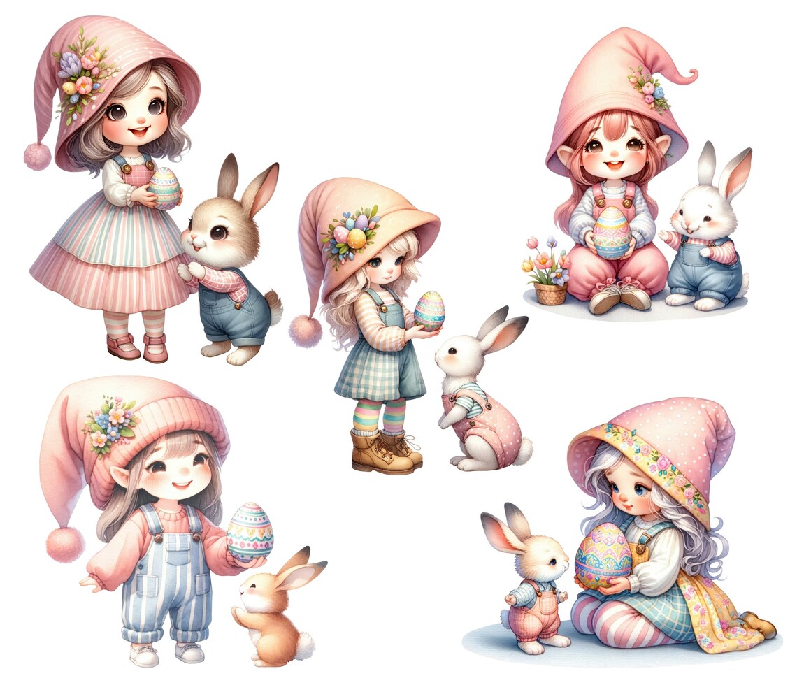 Cute Easter Gnome Clipart PNG 23 PNG Images, Gnome Girl Easter Clipart ...
