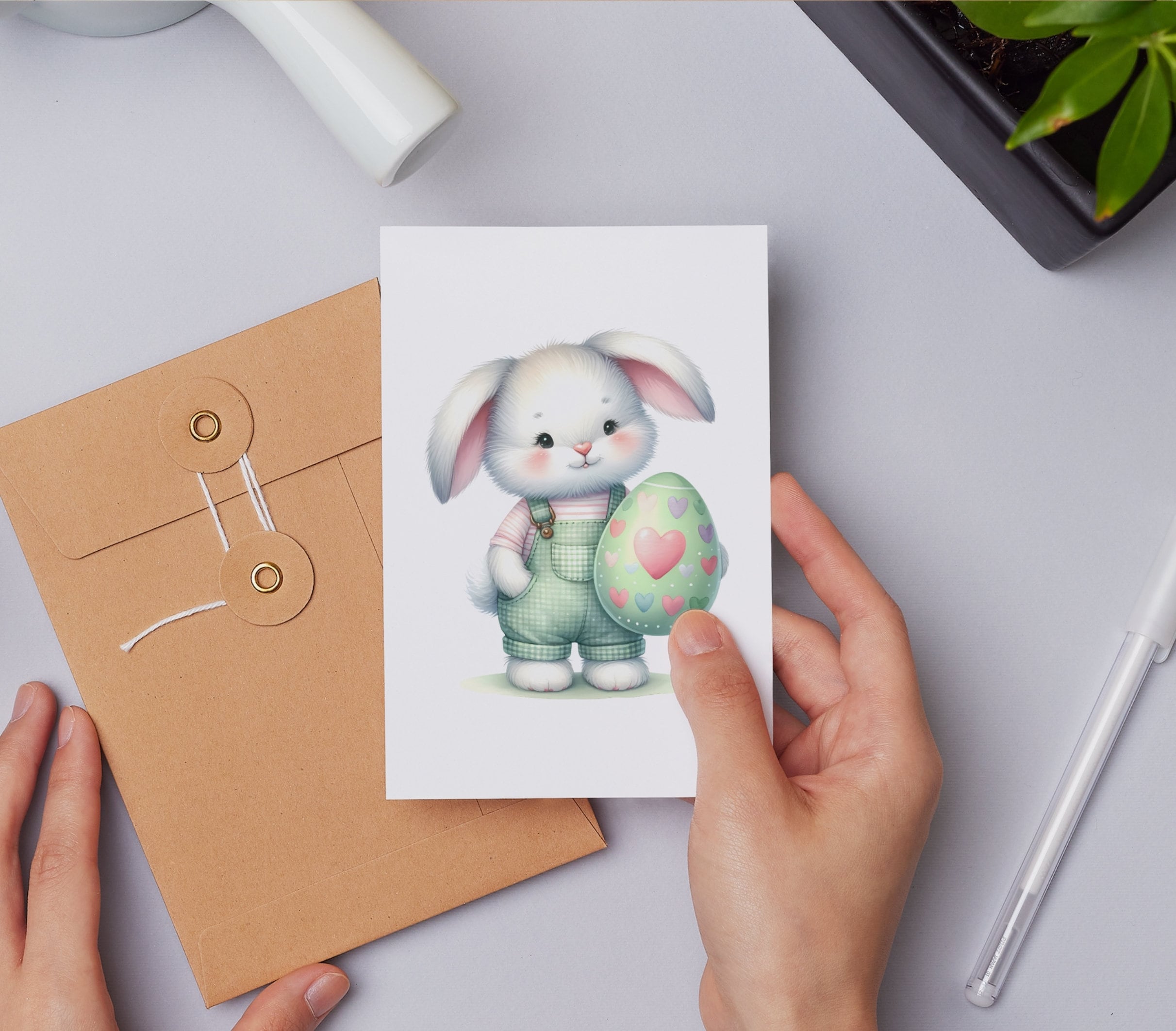 Watercolor Easter Bunnies Clipart, Spring Bundle,cute Baby Animals,png ...