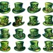32 PNG, Watercolor Leprechaun Hat, Emerald Hat Clipart Bundle, Green ...