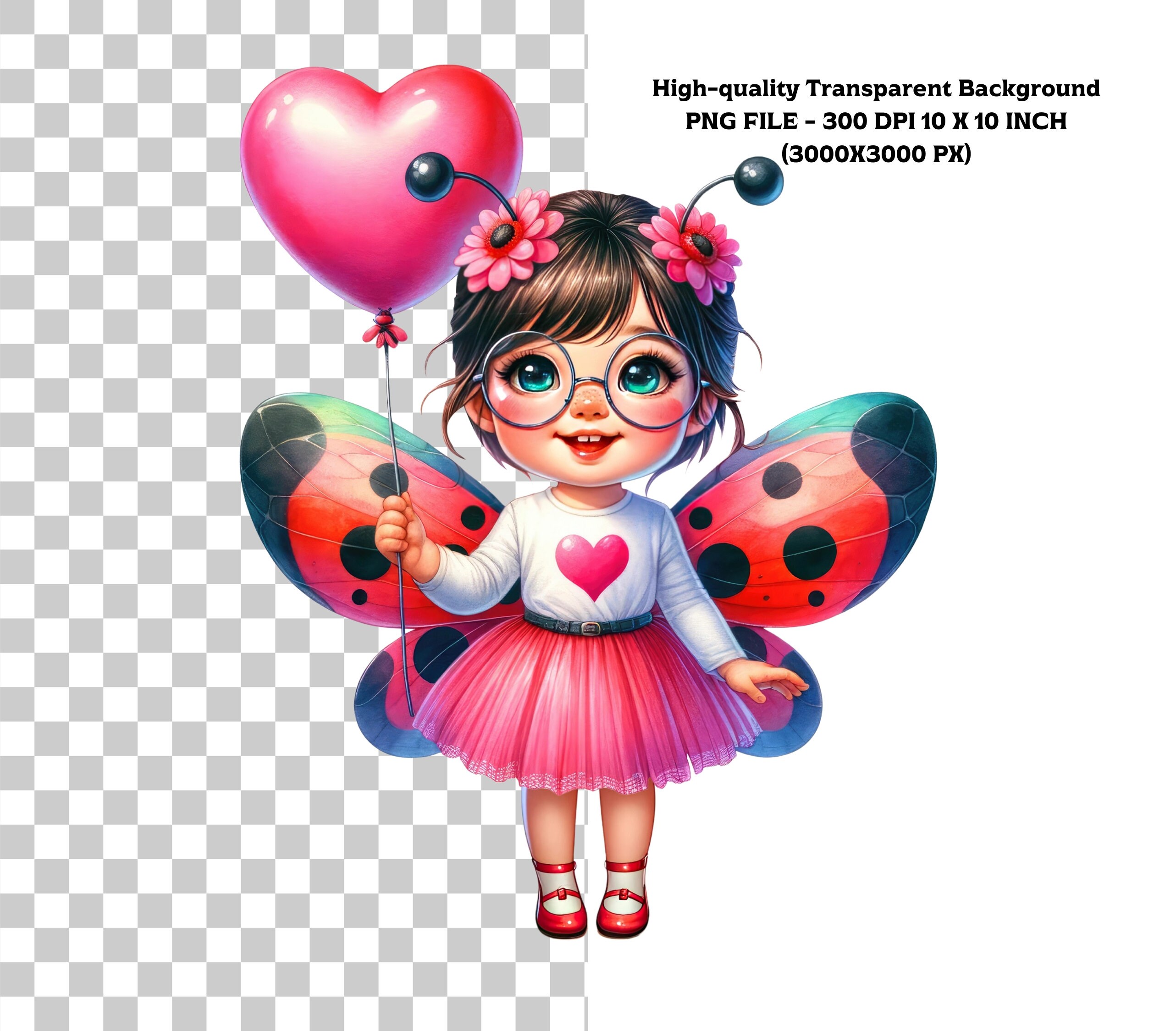 Cute Ladybug Valentine Clipart, Valentine Sublimation, Kids Valentine ...